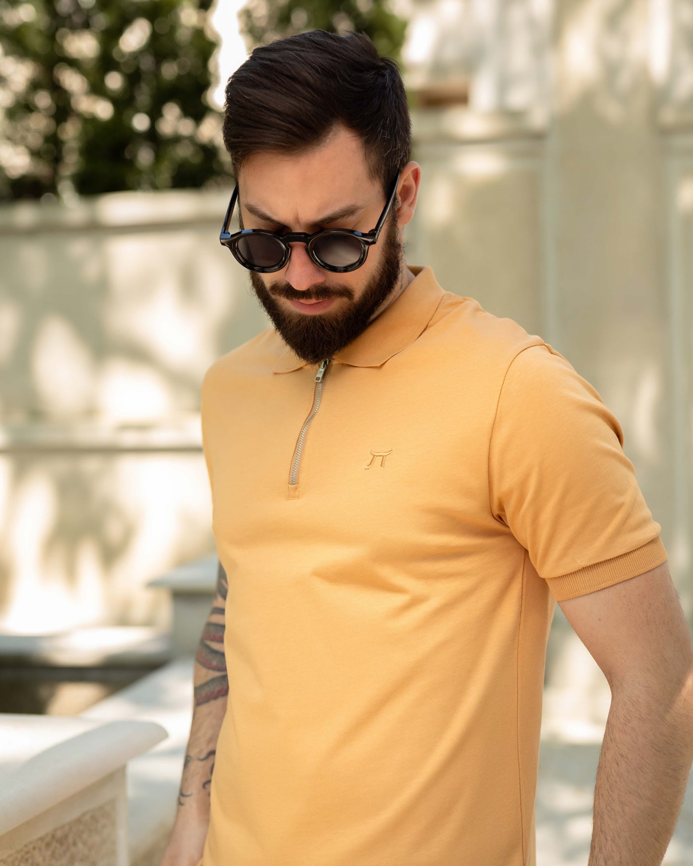 LAZARE™ RIVIERA ZIP POLO - OAK BUFF